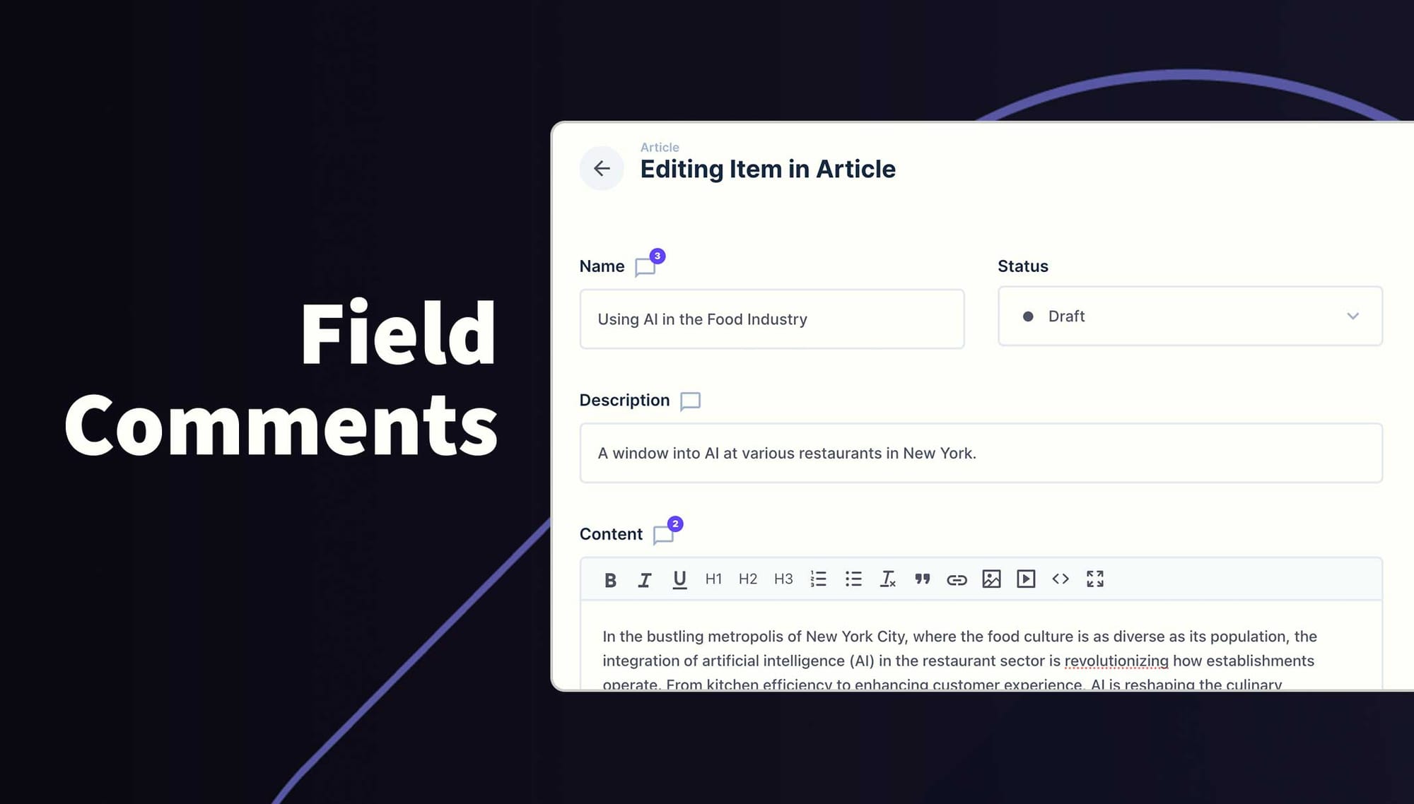 Directus Field Comments