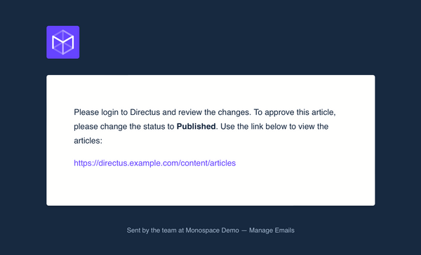 How to send a Notification in Directus